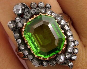 Antique peridot ring | Etsy