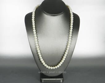 Long pearl necklace | Etsy