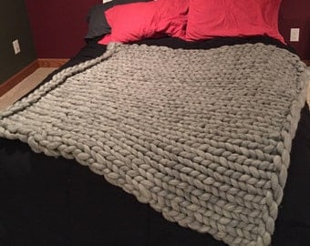 Giant knit blanket | Etsy
