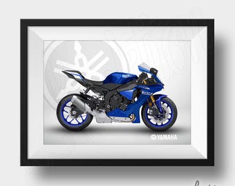 Motorcycle drawing | Etsy