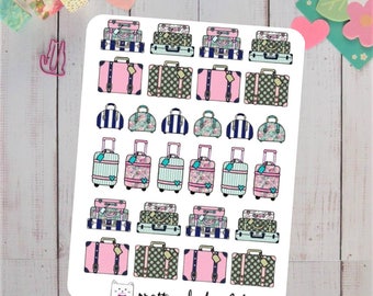 Suitcase stickers | Etsy