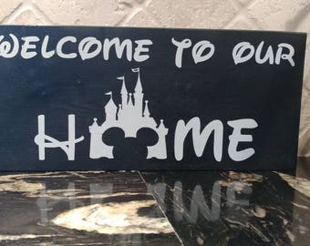 Mickey welcome sign | Etsy