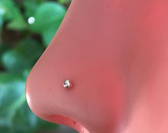 Sterling Silver nose ring Turtle design silver nose stud ball