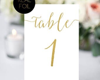 Gold table numbers | Etsy