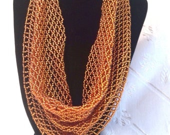 Solid Netted Beaded Scarf Pattern