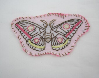 Pink and Mocha Moths-Print of watercolor