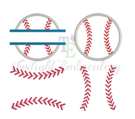 Set of 3 Baseball Embroidery Designs Baseball Applique