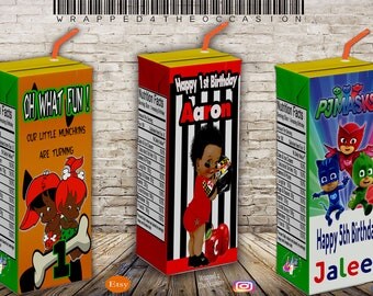 Juice box labels | Etsy