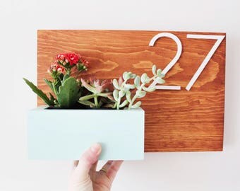 House number planter | Etsy
