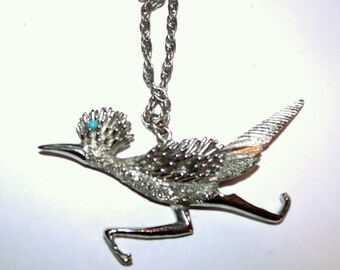Roadrunner Necklace Silver Roadrunner Road Runner Necklace