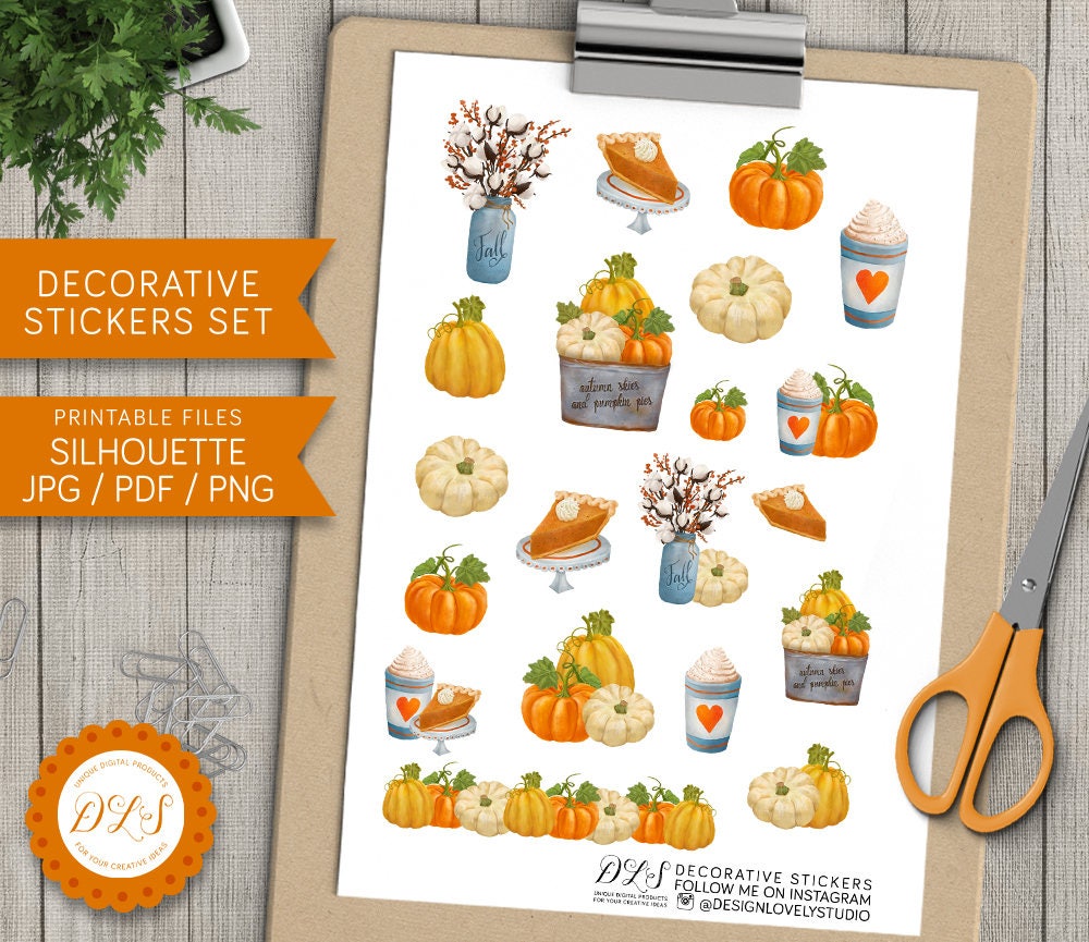 Pumpkin Stickers Halloween Scrapbook Stickers Halloween