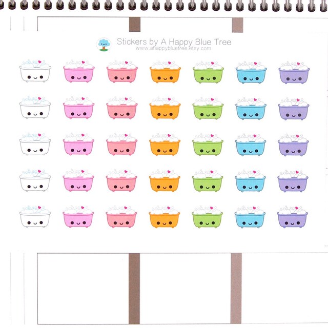 Original handdrawn happy kawaii planner by aHappyBlueTree on Etsy