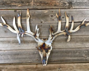 Metal deer skull | Etsy