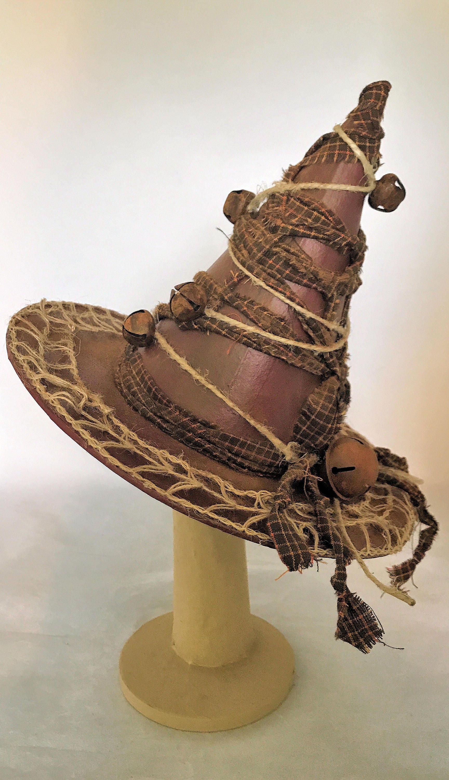 Primitive Witch Hat Tree Topper, , Christmas Tree, Rusty Bell Rustic ...