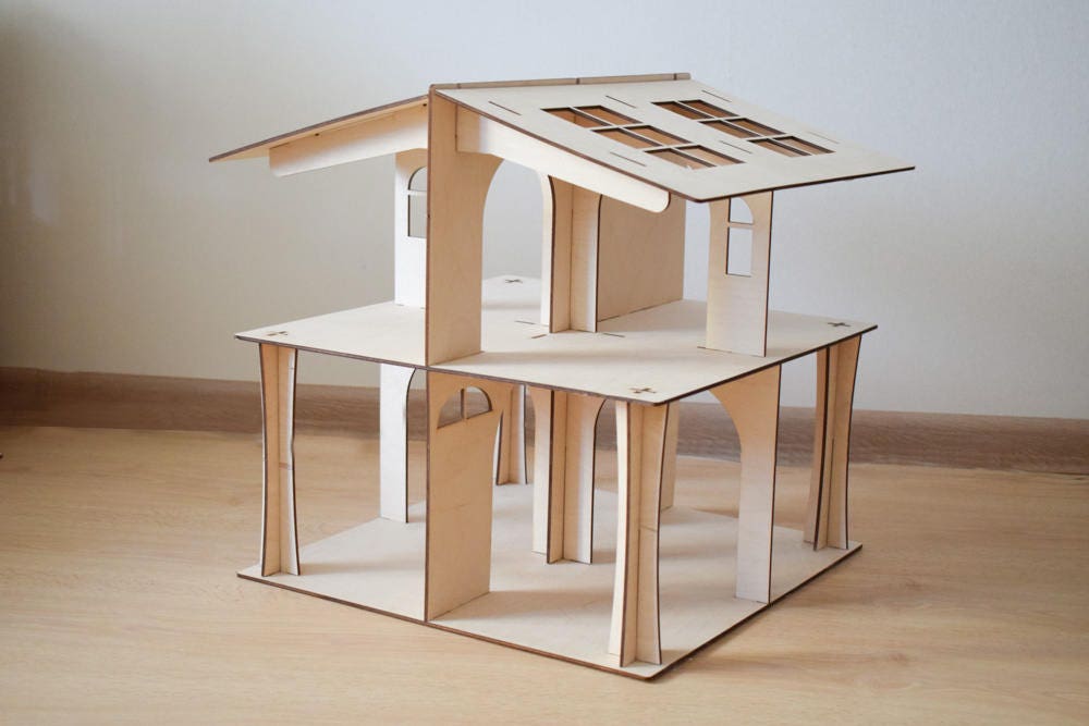 Open dollhouse dollhouse Wood dollhouse Dollhouse kit