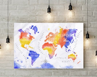 World map print | Etsy