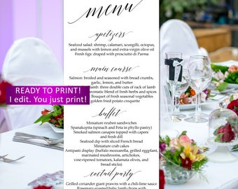 Wedding menu cards | Etsy