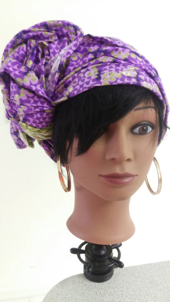 Colourful African Head Wraps Gele made from Ankara Fabric Head