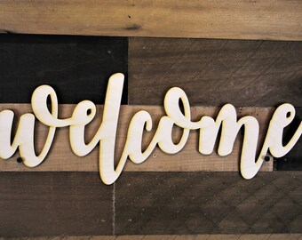 Cursive welcome sign | Etsy