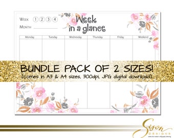 Weekly Planner Printable Weekly Desk Planner Weekly Planner