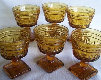 Amber depression glass | Etsy