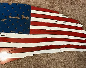 American flag vinyl decal tattered flag decal ragged