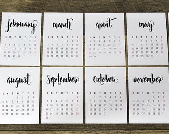 Calligraphy calendar | Etsy