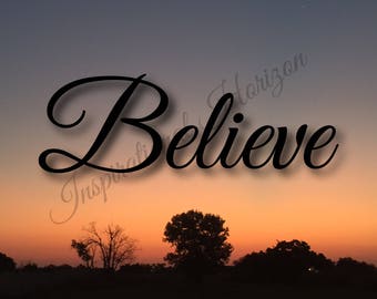 Believe wall decal | Etsy