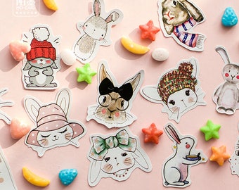 Rabbit stickers | Etsy