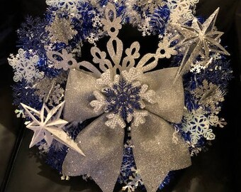 Star and Snowflake Frame Clip Art Set Circle Garland Wreath