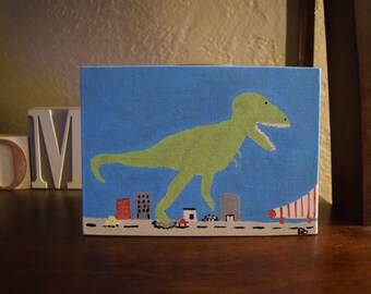 T rex painting | Etsy