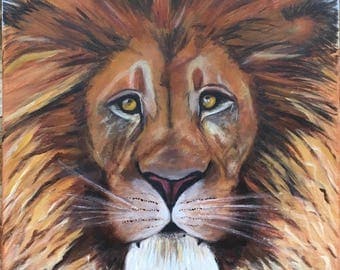 Lion painting | Etsy