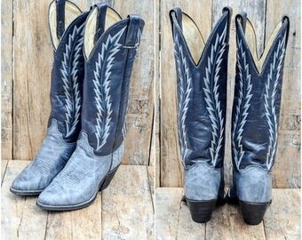 Blue cowboy boots | Etsy