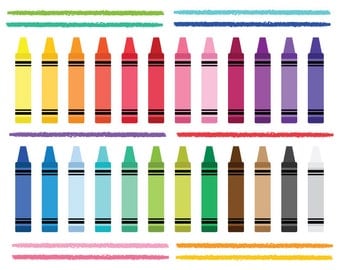 Crayons clip art | Etsy