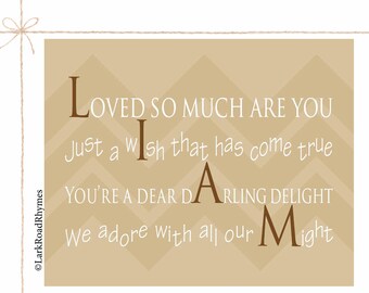 Liam name art | Etsy