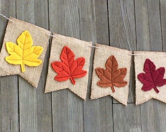 Fall leaf banner | Etsy