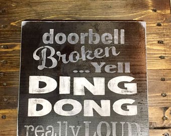 Funny doorbell sign | Etsy