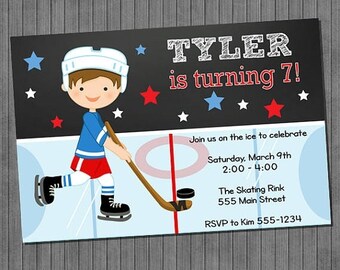 Hockey birthday card | Etsy