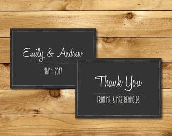 Printable Thank You Card Chalkboard Hand Lettered Design