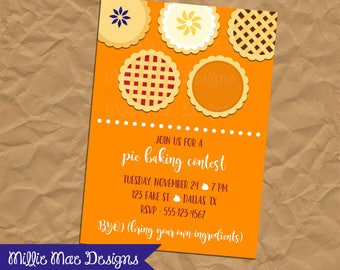 School Bake Sale flyer Fall Harvest baking contest Pie