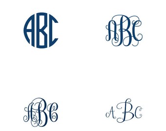 Monogram sticker | Etsy