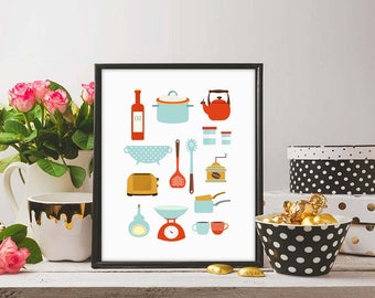 Modern kitchen art | Etsy
