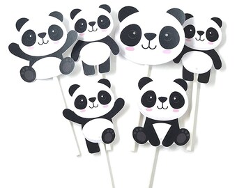 Panda cupcake topper | Etsy