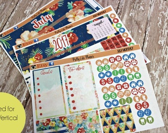 July Planner Printable Sticker Sheet Print at Home Monthly