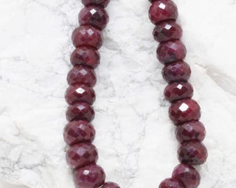 Ruby beads necklace | Etsy