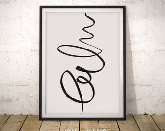 Cursive print | Etsy