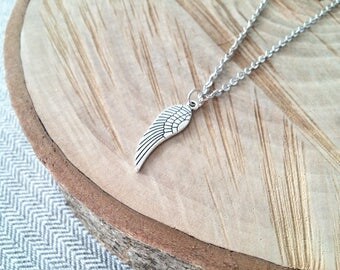 Wing charm necklace | Etsy