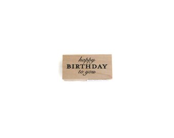Happy Birthday Rubber Stamp Calligraphy Stamp Gift Tag