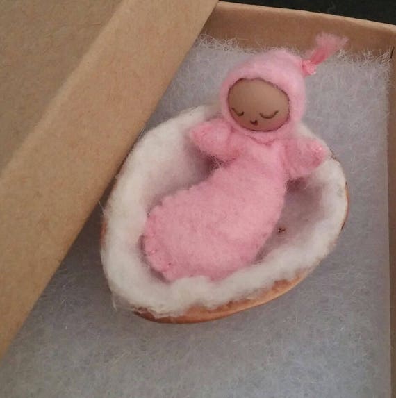 Tiny Baby in a Walnut Shell Made to Order in Custom Colors