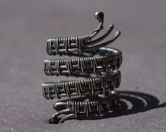 Silver snake ring | Etsy